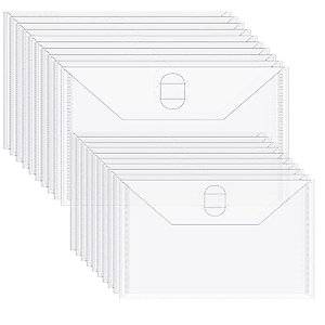 20PCS plastic storage cases for card stamp and dies10pcs 9.4x3.9inch Die Storage Envelopes&10pcs clear 7x5inch clear bags for crafts storage cutting Die Storage Envelope Stamp Stencil Organizer Holder