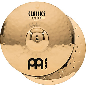 Meinl 15" Medium Hihat (Hi Hat) Cymbal Pair - Classics Custom Brilliant - Made in Germany, 2-YEAR WARRANTY (CC15MH-B)