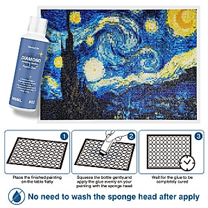 VansyLife 240ML Diamond Painting Sealer with Sponge Head, 5D Diamond Painting Glue and Jigsaw Puzzle Glue for Permanent Hold & Shine Effect (8 OZ)