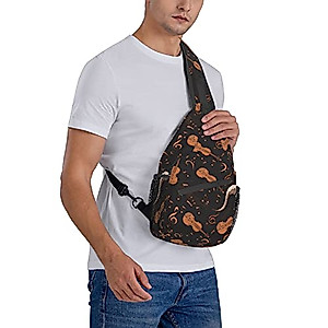 MANQINF Music Notes Crossbody Sling Backpack Sling Bag Travel Hiking Chest Bag Daypack for Men Women