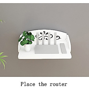 AVEEWA Wireless Router Storage Shelf Wireless Router Storage Box Desktop Set- Top Box Rack WiFi Box/White/25 * 20 * 8Cm