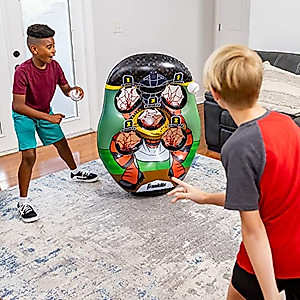 Franklin Sports 5-Hole Inflatable Baseball Target - Inflatable Baseball Throwing Target with Baseballs - Kids Baseball Toss Game - 45" Target