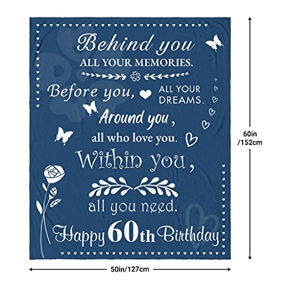 Paihvcn 60th Birthday Gifts for Women Blanket 60"x50", 60th Birthday Decorations Women Men, 60th Birthday Gift Ideas for Men, 1963 Birthday Gifts for Women Men, Birthday Gifts for 60 Year Old Woman