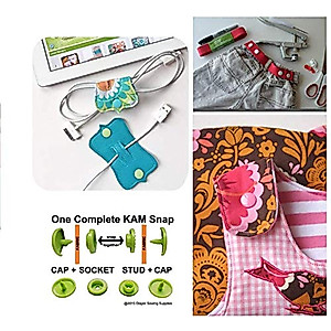 KAM Snaps Buttons + Snap Pliers, Starter Fasteners Kit, 384 Sets 24-Colors, Size 20 T5 KAM Snap Plastic Fasteners Punch Poppers Closures No-Sew Buttons for Crafts Cloth Diaper Bibs