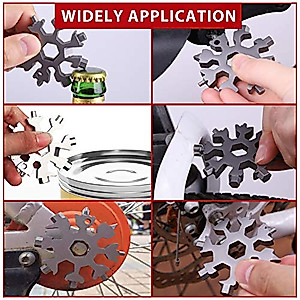 18 in 1 Snowflake Multitool,3 Pack Stainless Steel Snowflake Tool,18-in-1 Star Tool Snowflake Wrench Snowflake Bottle Opener,Best Gifts for Christmas