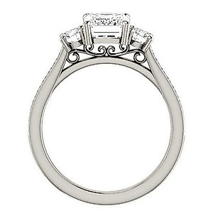 4 CT Emerald Colorless Moissanite Engagement Ring Sets for Women/Her, Wedding Bridal Ring Set,Eternity Sterling Silver Solid Diamond Solitaire Prong Anniversary Promise Gift for Ring (7)