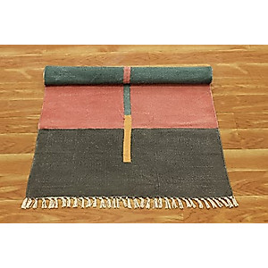 Casavani Indian Handmade Cotton Carpet Geometric Multicolor Area Dhurrie Best Uses For Home/Office 3x5 Feet Rugs for Bedroom,Living Room,Kids Room,Hallway Enterway,Kitchen 4x15 Feet Runner