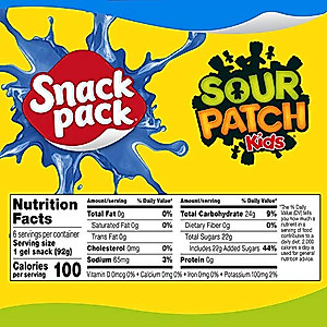 Snack Pack Sour Patch Kids Juicy Gels, Blue Raspberry, 3.25 oz 6 ct, 3.25 oz
