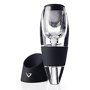 Vinturi Red Wine Aerator Includes Base Enhanced Flavors with Smoother Finish, Black