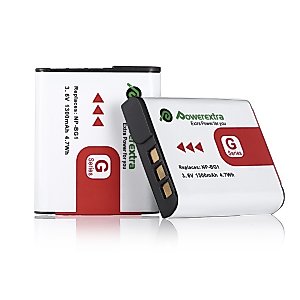 NP-BG1 Powerextra 2 Pack Battery with Charger for Sony NP-BG1 Type G Battery and Cyber-Shot DSC-H3 DSC-H7 DSC-H9 DSC-H10 DSC-H20 DSC-H50 DSC-H55 DSC-H70 DSC-H90 DSC-HX5V DSC-HX7V DSC-HX9V DSC-HX10V