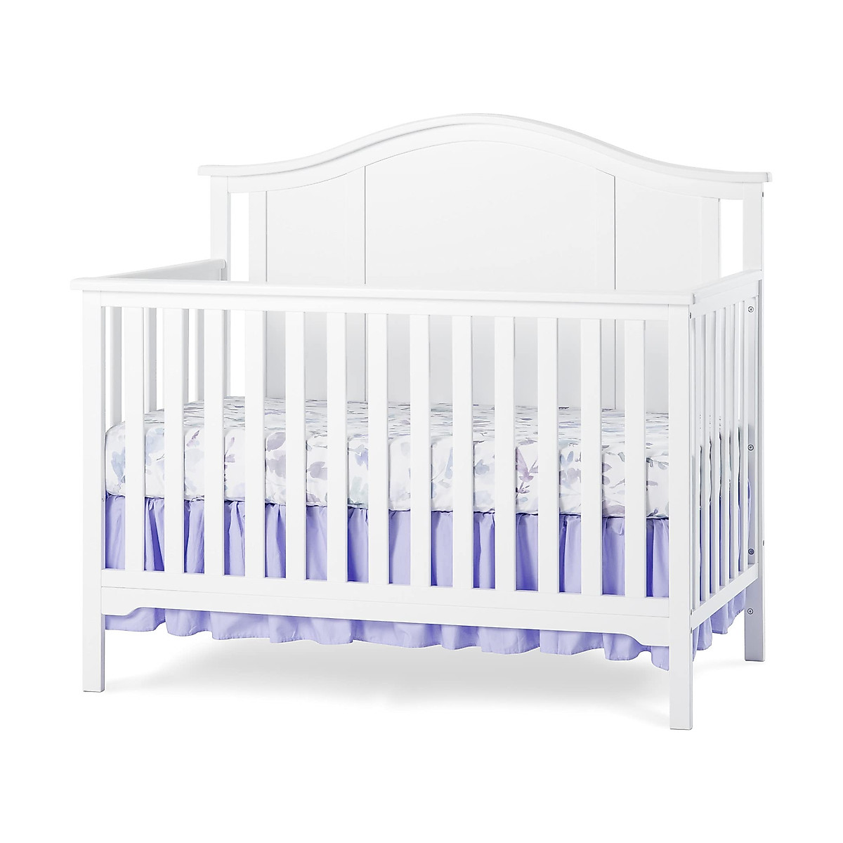 Child Craft Cottage Arch Top Crib and Dresser Nursery Set, 3-Piece, Includes 4-in-1 Convertible Crib, 3 Drawer Dresser, and Changing Table Topper, Grows with Your Baby (Matte White)