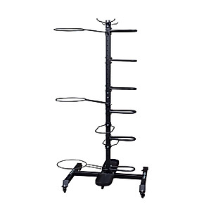 Body-Solid (GAR100) Compact Accessory Vertical Stand Rack for Organizing Medicine Balls, Weights Ball, Resistance Bands and Tubes, Jump Ropes, Foam Rollers, Yoga Mats, and more