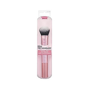 Real Techniques Instapop Cheek Makeup Brush, Face Brush For Blush, Bronzer, & Highlighter, Makeup Brush For Loose Or Pressed Powder, Cruelty Free, Synthetic Bristles, Vegan, 1 Count