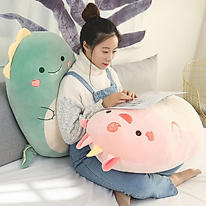 Kekeso Dinosaur Plush Hugging Pillow - 17.71in, Cute Stuffed Animal Toy, Soft Cartoon Sleep Pillow for Kids