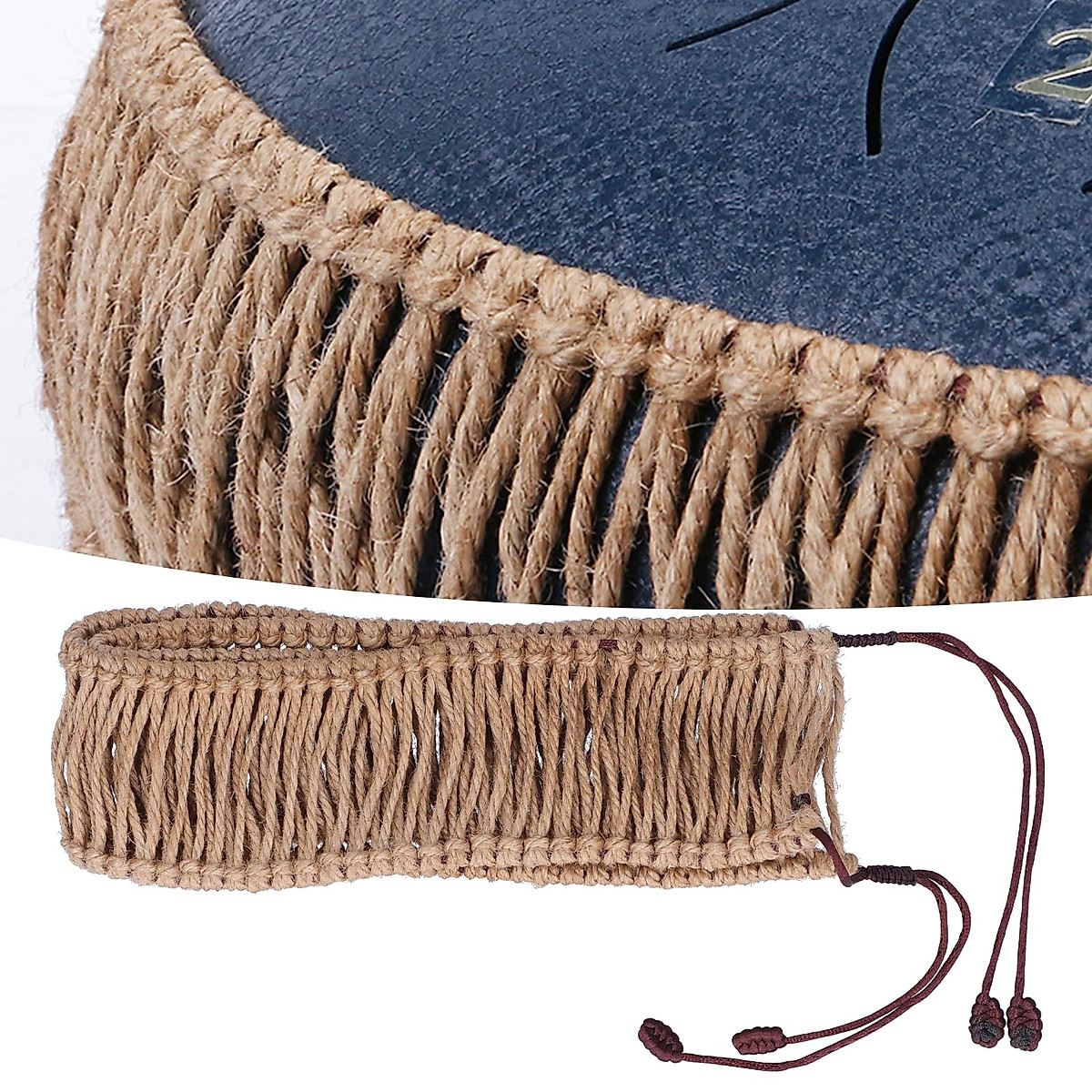 Jacksing Handpan Decoration Rattan Rope, Surround Decor Ring Handmade Braided Steel Tongue Drum Ropes for 13 Tone Drums