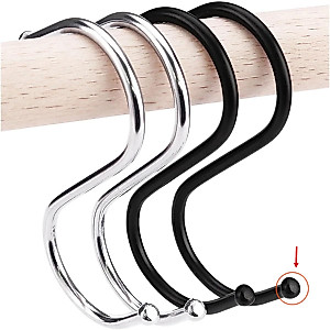 10-Pack S Shaped Hooks,Stainless Steel Metal Hangers for Home,Office,Work Shop (Silver, Medium)