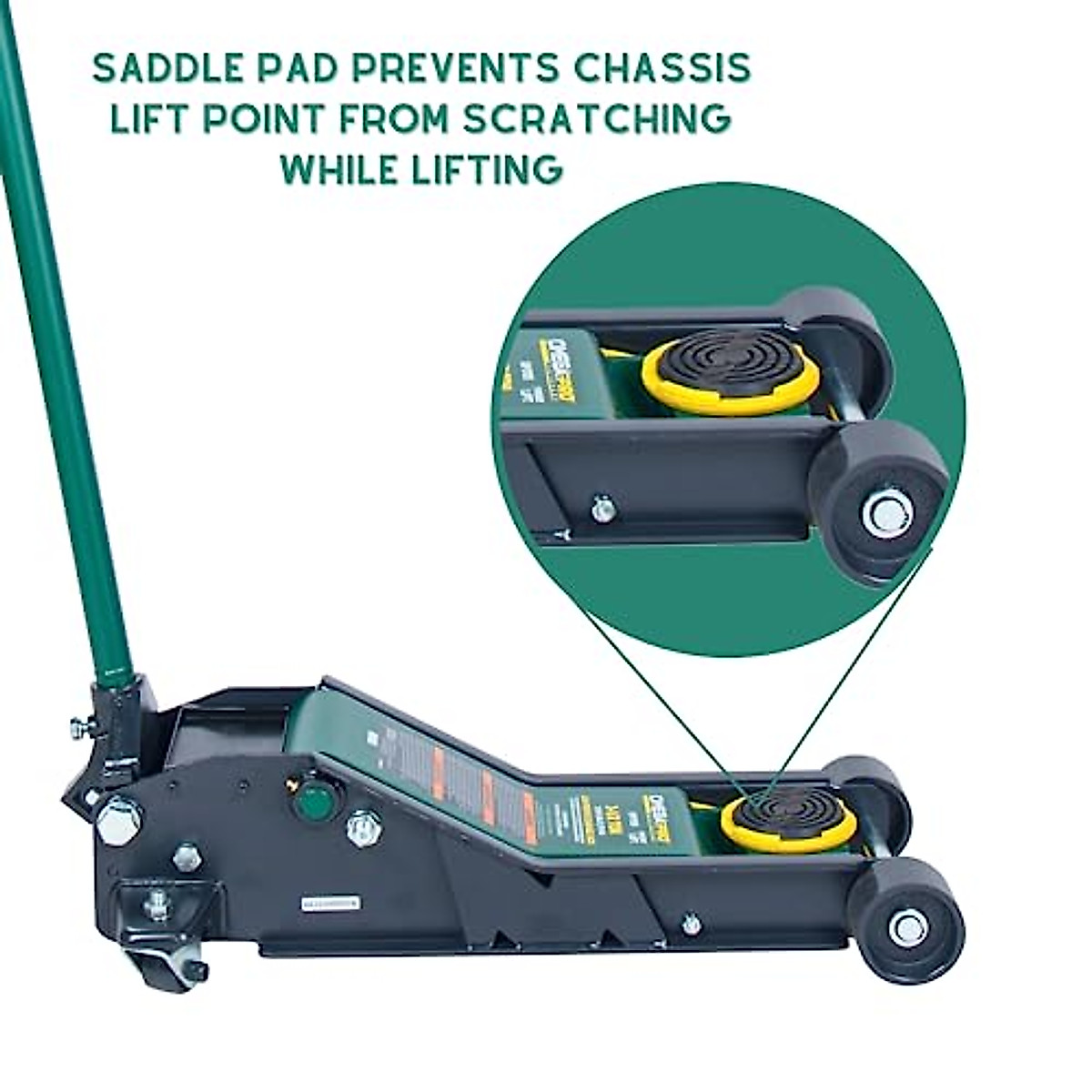 Omega Pro 3.5 Ton Low Profile Floor Jack - Lowering Speed Control with Hydraulic Quick Magic Lift - Heavy Duty Lifting from 3.5" to 21.5" for Auto Car Garage Shop