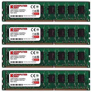Komputerbay 16GB (4 X 4GB) DDR3 DIMM (240 pin) 1333Mhz PC3 10600 / PC3 10666 16 GB KIT