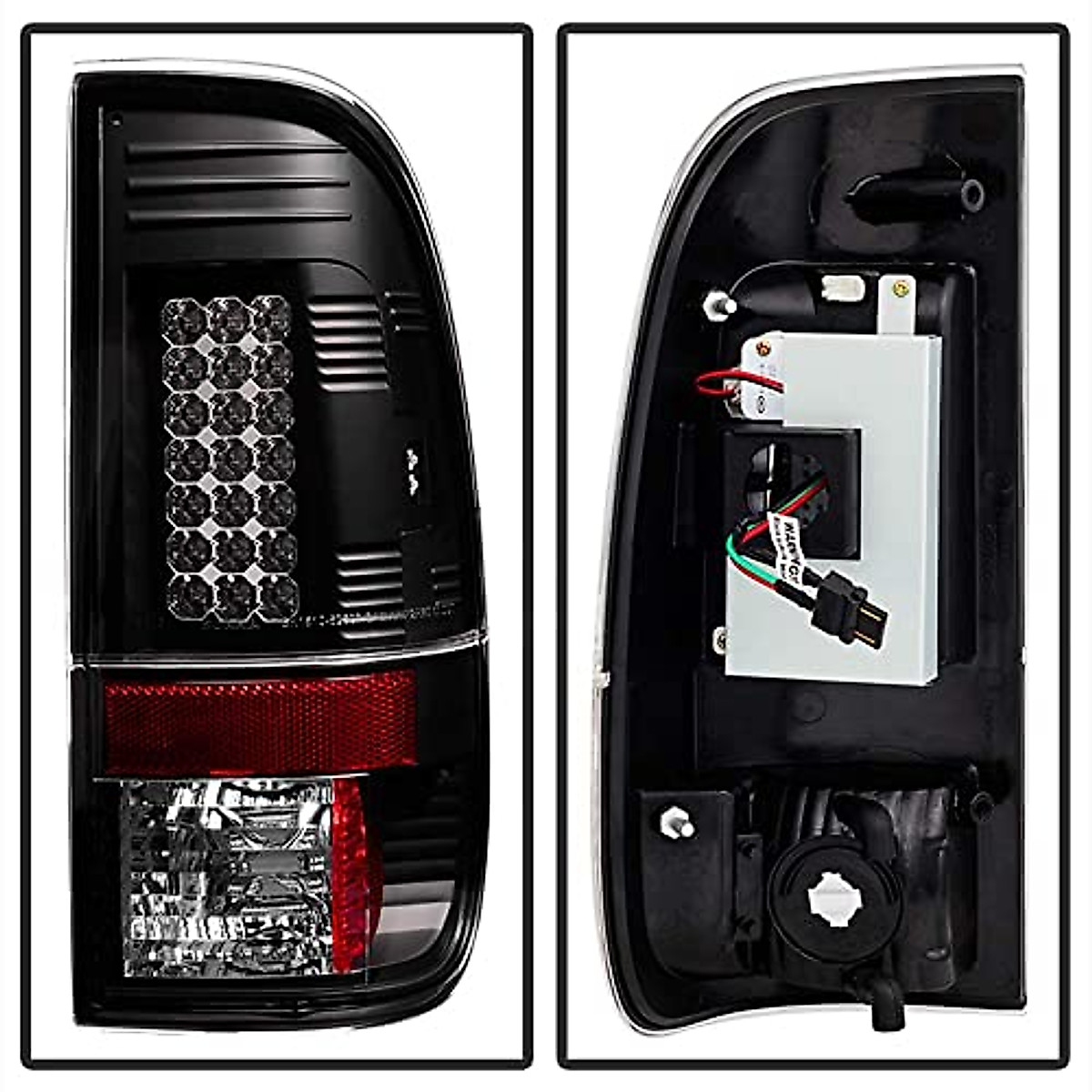 ACANII - For 2008-2016 Ford F250 F350 F450 SuperDuty Black LED Tail Lights Brake Lamps Replacement Driver & Passenger