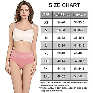 HAVVIS Women's Briefs Underwear Cotton High Waist Tummy Control Panties Rose Jacquard Ladies Panty Multipack (Brief 05-8 Pack - Assorted Colors, Medium)