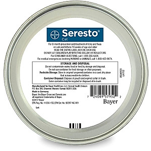 Bayer Seresto Flea and Tick Collar for Cat, all weights, 2 Pack With HS Pets Collapsible Pet Bowl
