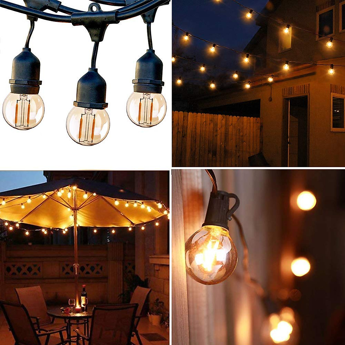 G40 Edison LED Filament Mini Globe Light Bulbs 1W Equivalent to 10Watt Incandescent - E26 Screw Base Led Bulbs Ultra Warm White 2200K Decorative Lighting Non Dimmable Amber Glass