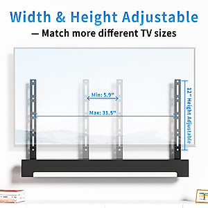 Upgrade Height & Depth Adjustable Soundbar TV Mount for Sonos Playbar Mount Under or above TV, Black Soundbar Mount for Sonos Playbar TV Mount with Hardware Kits Easy to Install