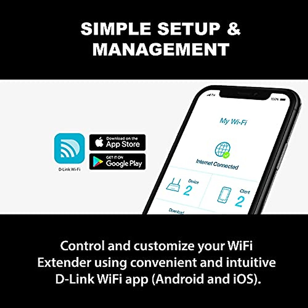 D-Link WiFi 6 Range Extender AX1800 Mesh Repeater and Signal Booster, Wall Plug in, Easy Setup, Smart Home, Roaming, Ethernet Port (DAP-X1870)