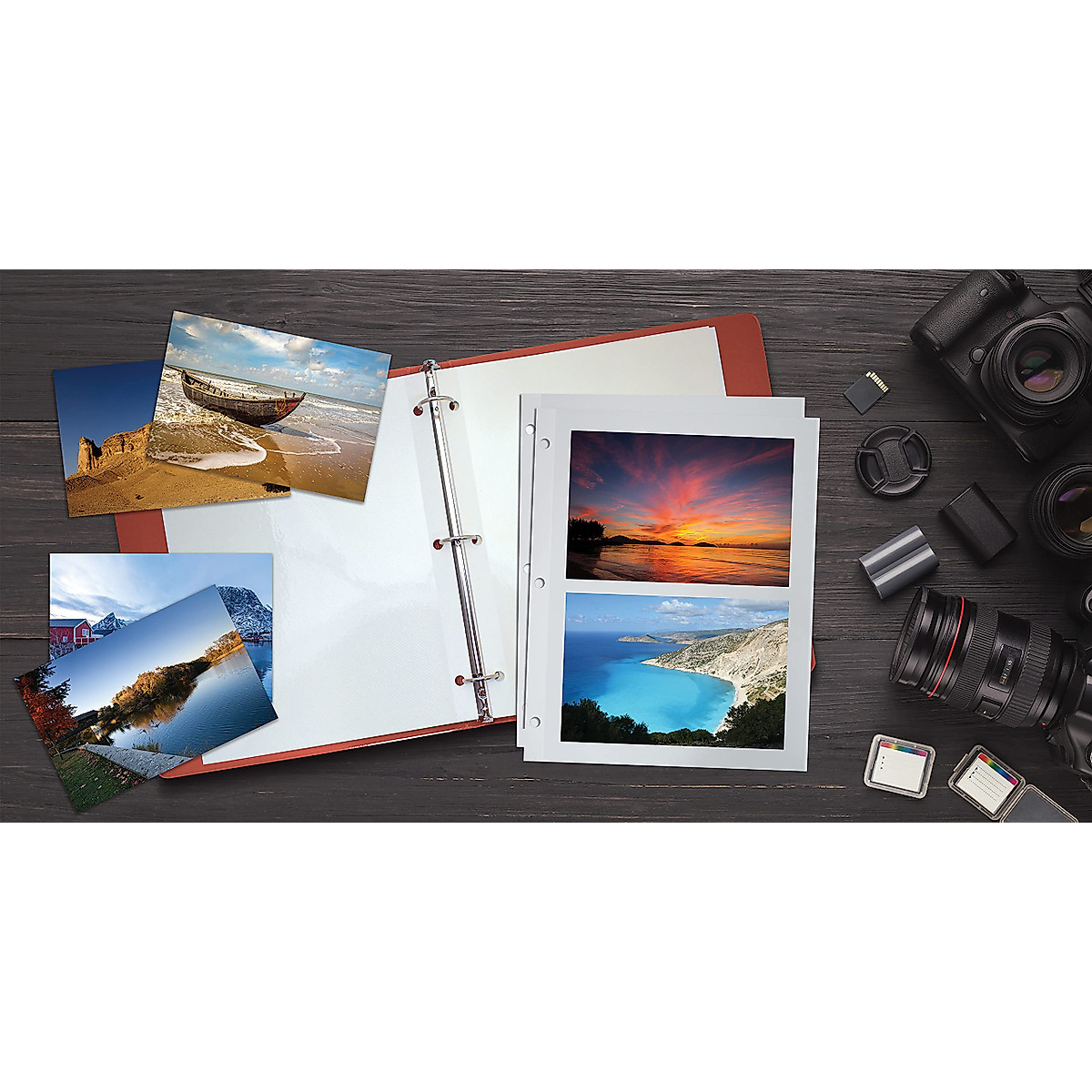 50 Count Photo Mounting Sheets, 11 x 9 Inches, Double-Sided, 3-Hole Punched, by Better Office Products, Refill Photo Album Sheets, Replacement Photo Album Sheets, Box of 50