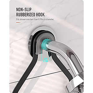 Baffect Shower Head Caddy, Hanging Shower Caddy Black Non-marking Bathroom Shower Organizer Soap Holder with Hooks