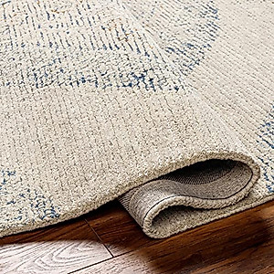 Hauteloom Hila Wool Living Room, Bedroom Area Rug - Traditional - Natural Gray, Charcoal, Gray - 8' x 10'