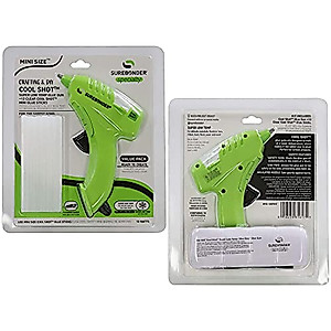 Surebonder Ultra Low Temperature Cool Shot Mini Glue Gun, Compact Size, Extra Safe at 10 Watts, Bonds Delicate Materials Like Paper, Fabric, Foam, Flowers, 12 Sticks Included (Plus Series KD-160FKIT)