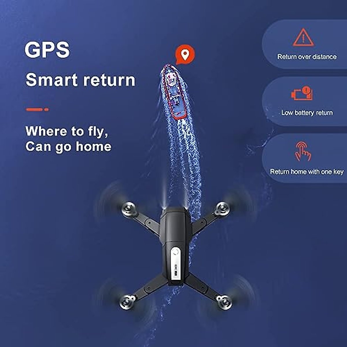 RKSTD RC Drone With Camera - Fpv Adult Beginner Remote Control Drone, One Button Takeoff/Landing, Gravity Sensor, Gesture Control, 3D Flip, Voice Control, HD Kids RC Drone, Holiday Gift