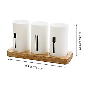 Kichvoe Cutlery Holder Drain Chopsticks Holder With Base Tool Holder White Pp Plastic Silverware Holders