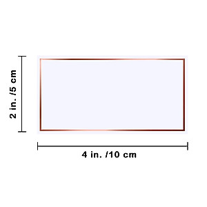 EXQUISS 100 Pcs Place Cards 4”x2” with Rose Gold Foil Border for Food Buffet Party, Name Place Cards for Table Setting, Wedding Reception, Escort Cards Name Cards for Birthday Dinner