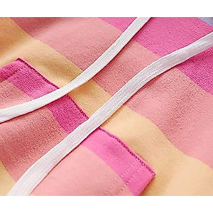 DUBASAM Kids Baby Girl Rainbow color matching Hooded Sweatshirt Tops Casual Hoodie with Pocket Fall Winter (Rainbow, 2-3T)