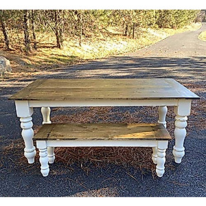 CAROLINA LEG CO. Curvy Dining and Bench Combo - Unfinished American Pine - Set of 4 Dining and Bench Legs - Made in NC