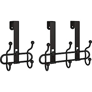 Franklin Brass OTD002F-FB-C 2-Hook Over The Door Storage Rack, Matte Black