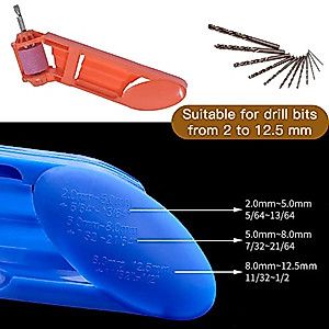 Joyangy 2Pcs Drill Bit Sharpener Diamond Drill Sharpening Bits Tool for Iron Drill Polishing Drill Grinder Grinding Tool Set with 4 Millstone Portable Hand Tool