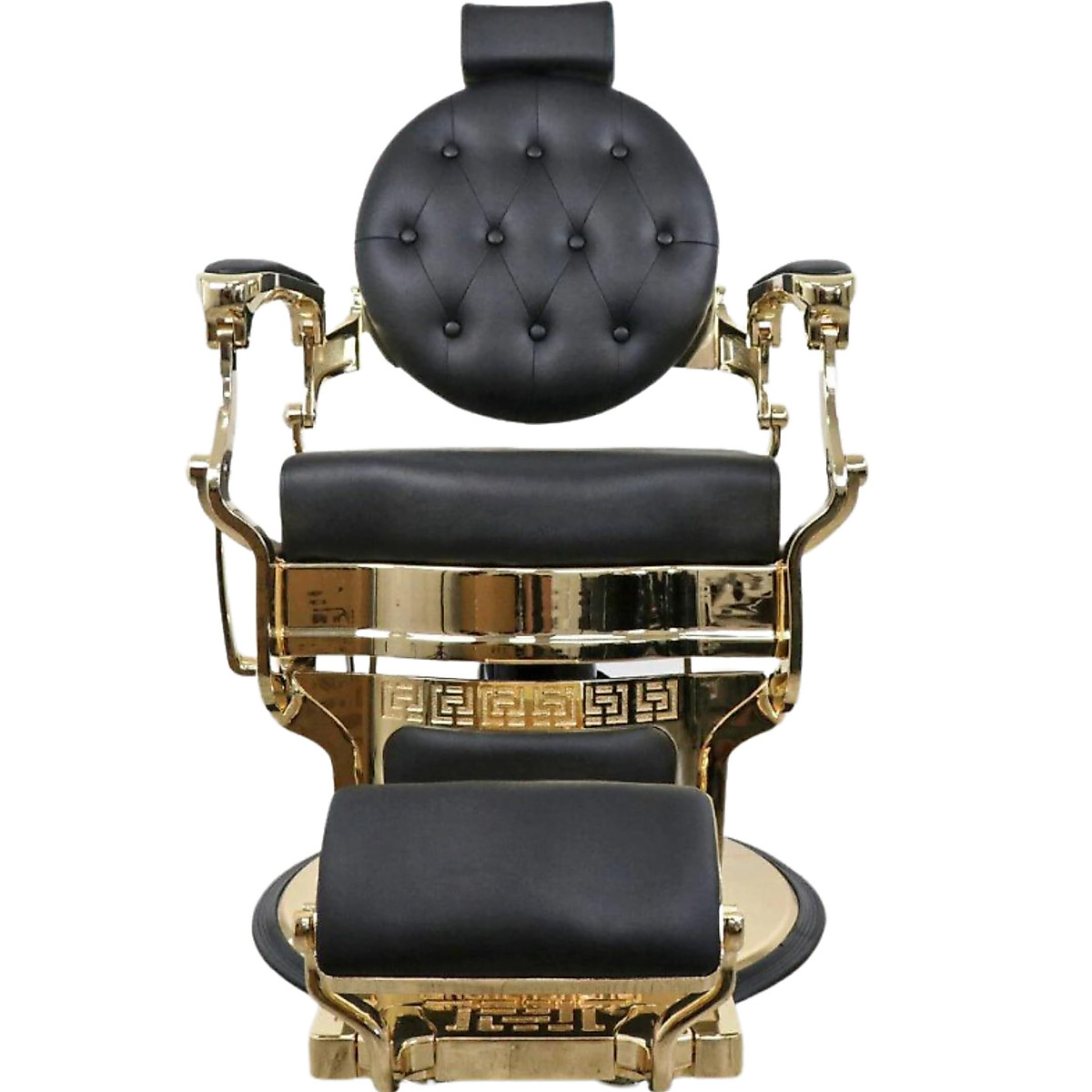 OMWAH Barber Chair Reclining Hydraulic Barber Chairs Heavy Duty Styling Chairs for Salon Chair Beauty Equipment (Vintage, Black/Gold)
