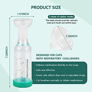 Malihome Cat Handheld Inhaler Spacer with 2 Masks Helps with Breathing & Delivering Medication Fits