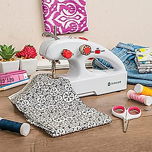 SINGER Stitch Quick + (Two Thread) Hand Held Mending Machine, White