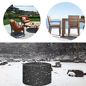 Patio Furniture Cover Waterproof 73" D x 43" H, 420D Oxford Cloth Cover Outdoor Table and Chair Covers, Heavy Duty Round Table Cover, Large Furniture Protector with Air Vent and Handles