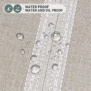 Vonabem 100% Waterproof Rectangle PVC Tablecloth, Vinyl Table Cloth Cover Oil Proof Spill Proof Wipeable Table Cloths for Indoor and Outdoor Use(Brown,52X70IN)