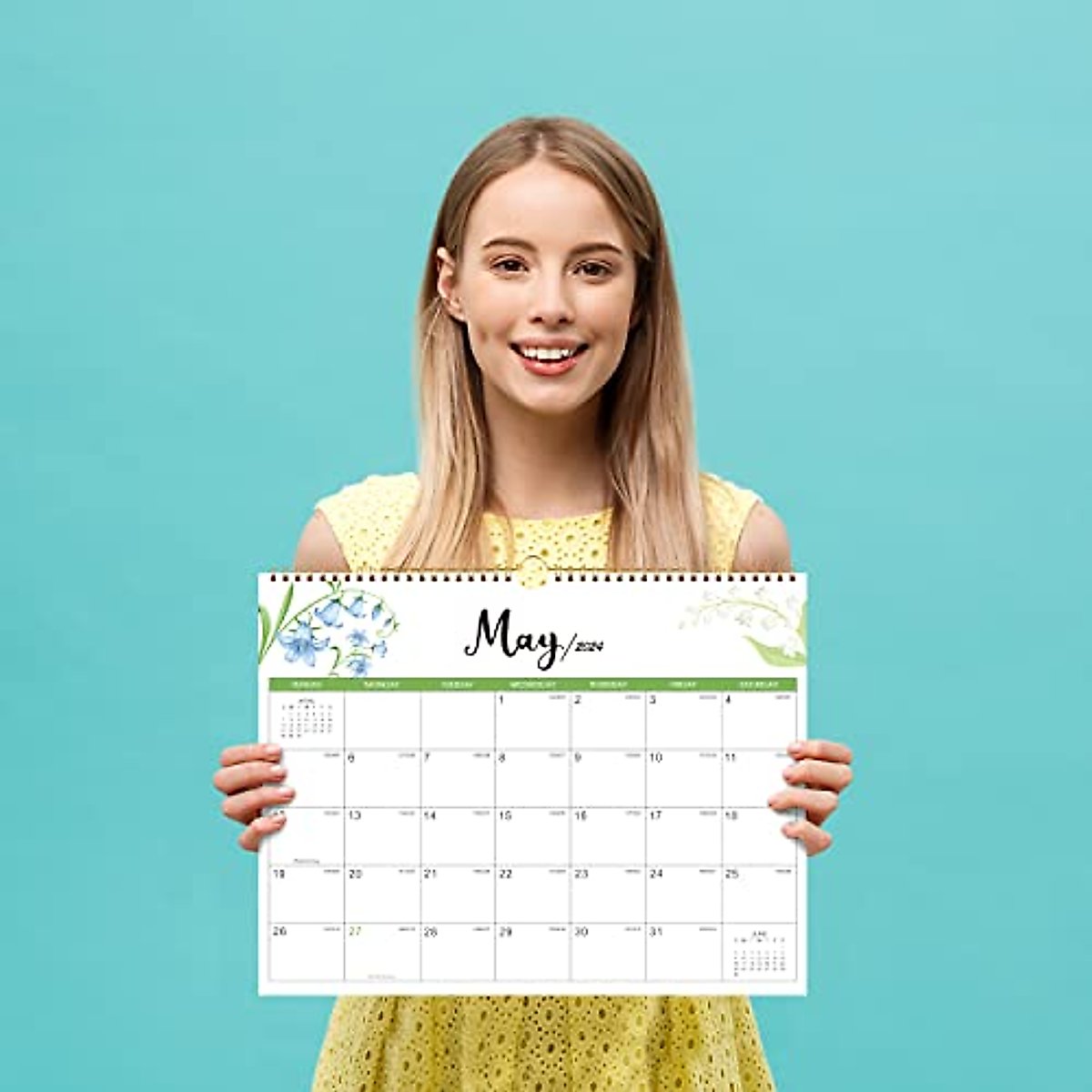 Wall Calendar 2023-2024 - 2 Yearly Wall Calendar 2023-2024, JULY 2023 - JUNE 2025, 14.8'' x 11.5'', Twin-Wire Binding, Large Blocks with Julian Dates, Perfect for Planning and Organizing Your Home and Office