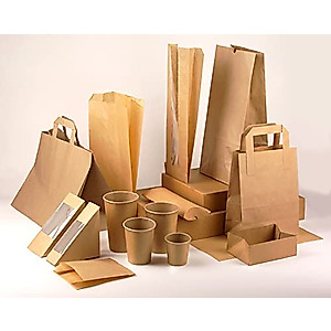 PACKNWOOD - 210SVIS2818 - Brown Kraft Bag with Window - Kraft Sealable Bag with Window - Clear Front Brown Kraft Paper - Recyclable Paper Bags - (11.02" L x 7.08" W x 2.75" H) - (Case of 1000)
