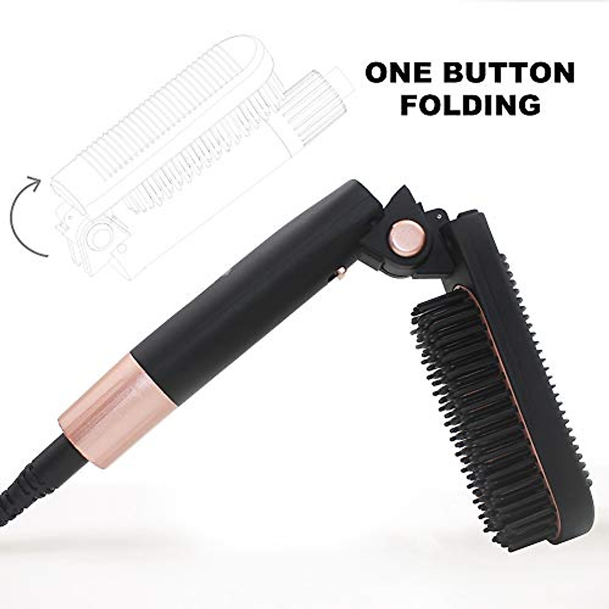 Folding Hair Straightener Comb 3 Gears Temperature Massage Straightening Comb 100-240V[US], Electric Hair Straightener Comb Chemical Hair StraightenersHair Perms, Relaxers-Texturizers