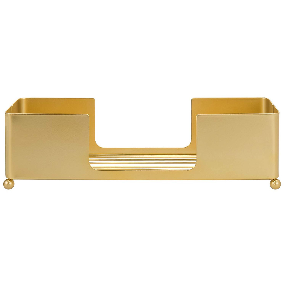 MyGift Modern Brass Tone Metal Tabletop Commercial Folded Paper Towel Holder Dispenser Tray