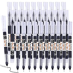 Rollerball Pens, 30 Pack Fine Point Rollering Ball Pen, 0.5mm Fine Tip Liquid Ink Pens, Quick-Drying Pen for Writing, Notetaking and Drawing