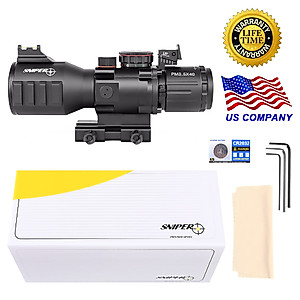 GII PM3.5X40 Prism Scope Long Eye Relief 3.5x40mm Prism Scope Wide Angle Red/Green/Blue Illuminated (PM3.5X40HS)